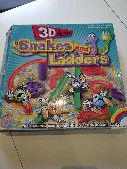 BRAND NEW 3D Action Snakes and Ladders Board Game 2 to 4 Players For ...