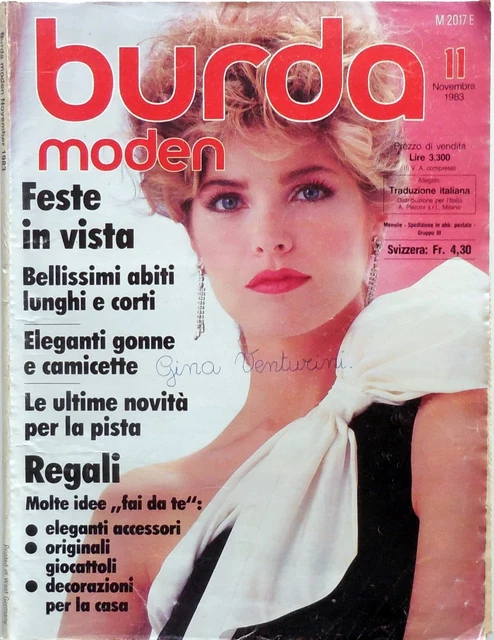 RIVISTA MAGAZINE BURDA Moden 11 Novembre 1983 + Cartamodelli + Allegato Italiano EUR 9,99 ...