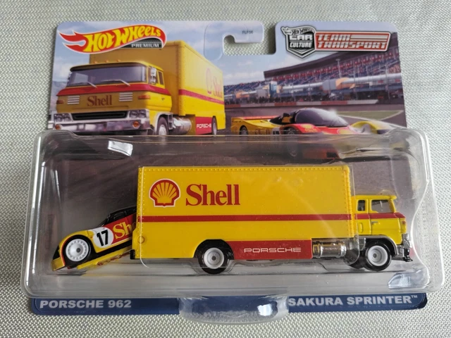 HOT WHEELS PREMIUM Team Transport PORSCHE 962 + Sakura Sprinter SHELL ...