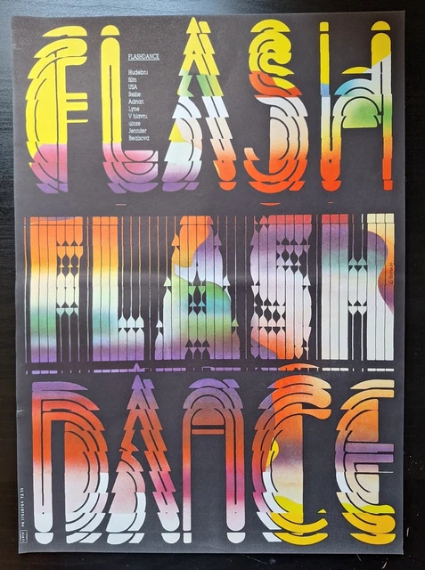 FLASHDANCE, JENNIFER BEALS, Original A3 Czech Movie Poster, Zdenek ...