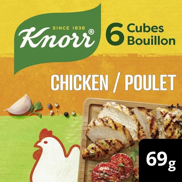 KNORR CHICKEN BOUILLON Cubes, 69 g (6 Cubes/Box) Bouillon Broth Cubes ...