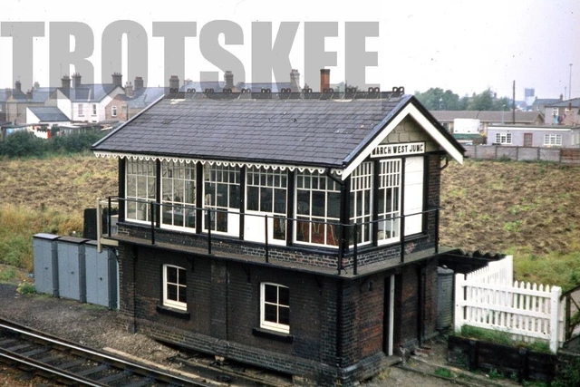 35MM SLIDE BR British Railways Scene View March West Junction Signal ...