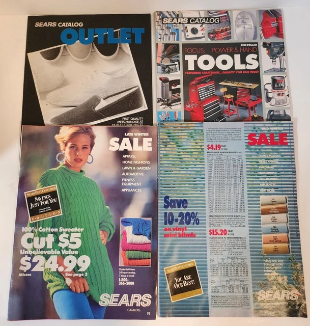 VTG 1990'S SEARS Catalog Lot (4) Total Outlet Tools Mid-Winter Late ...
