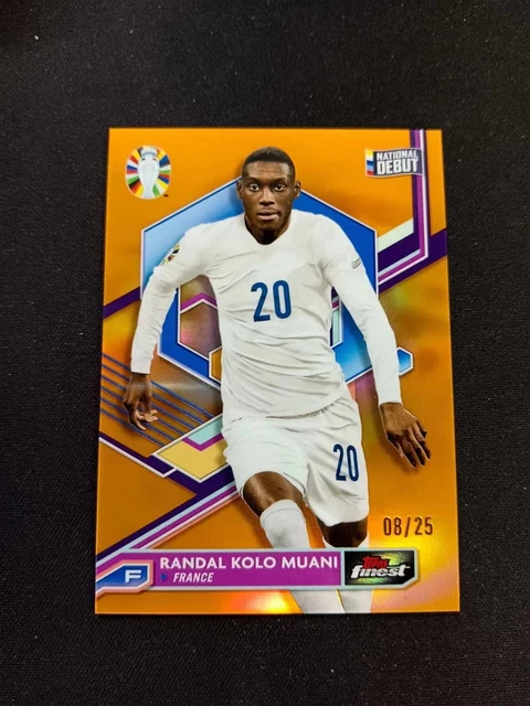 2024 TOPPS FINEST Euro Randal Kolo Muani National Debut Orange 8/25 PSG ... 2024 TOPPS FINEST Euro Randal Kolo Muani National Debut Orange 8/25 PSG ...