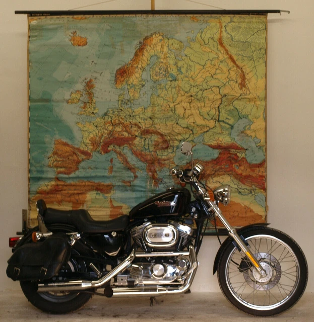 SCHOOL WALL MAP German Reich war in Europe Ukraine Russia 196x180 1942 ...