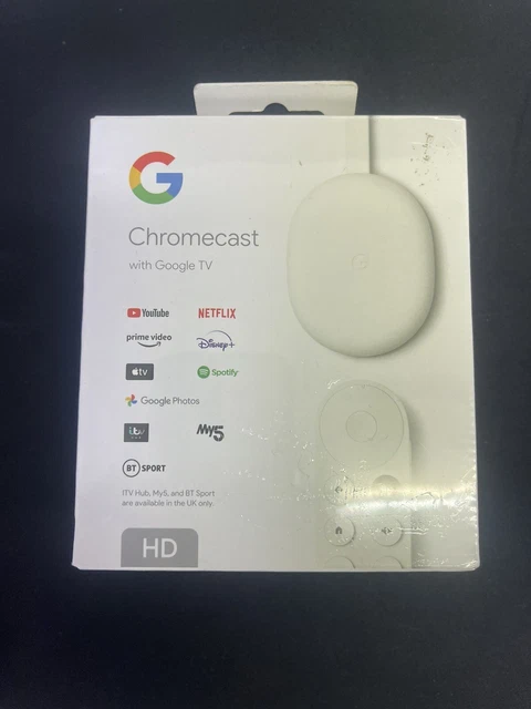 GOOGLE CHROMECAST WITH Google TV (HD) 2022 Model - Snow White £44.00 ...