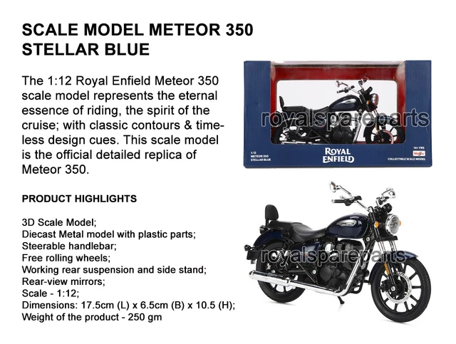 GENUINE ROYAL ENFIELD 3D Scale Model Meteor 350 Stellar Blue £36.53 ...
