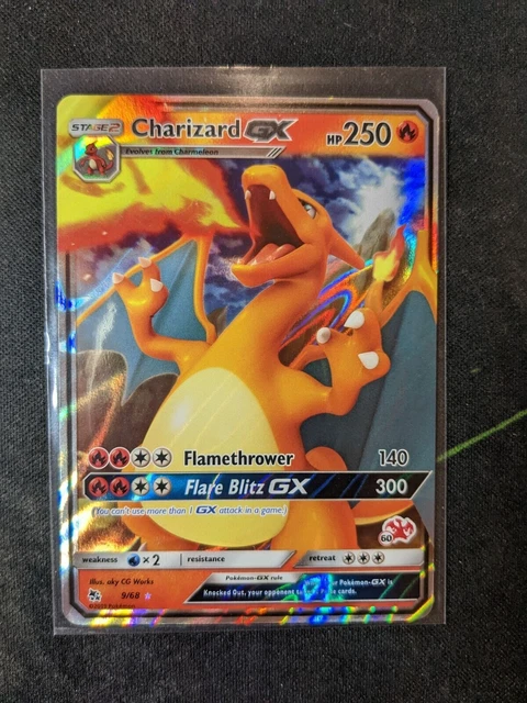 CHARIZARD GX 9/68 Holo Full Art Ultra Rare Hidden Fates Pokemon Card ...