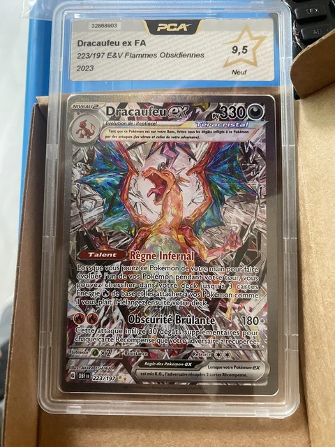 CARTE POKÉMON DRACAUFEU Ex Fa Alt 223/197 EV3 Flammes Obsidiennes PCA 9,5 EUR 350,00 - PicClick FR