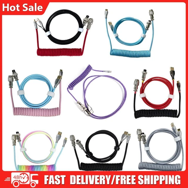 MECHANICAL KEYBOARD AVIATOR Cable Type-C USB Aviation Connector Spring ...