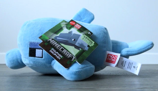 MATTEL MINECRAFT BLUE Dolphin Mojang Studios 2022 Plush Soft Toy 12 ...