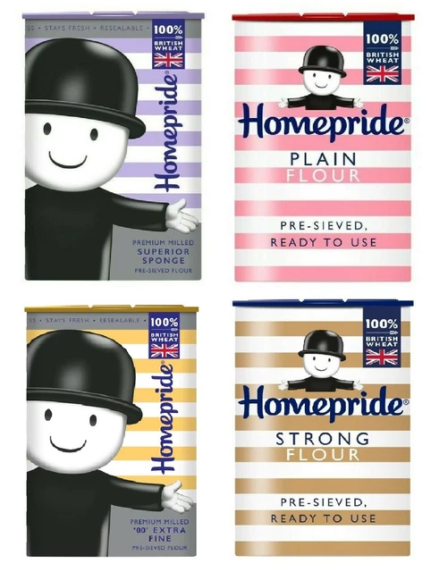 HOMEPRIDE FLOUR 1KG Plain,Premium, Strong White Pre-Sieved 100% British ...