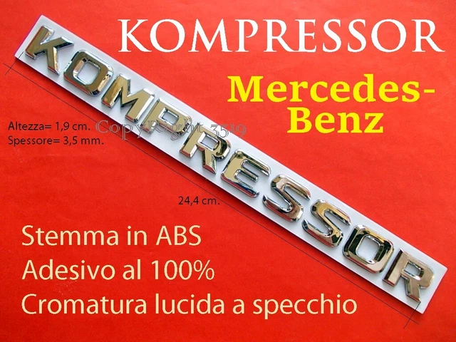 MERCEDES BENZ KOMPRESSOR Stemma POSTERIORE Badge Fregio Scritta Emblema ...
