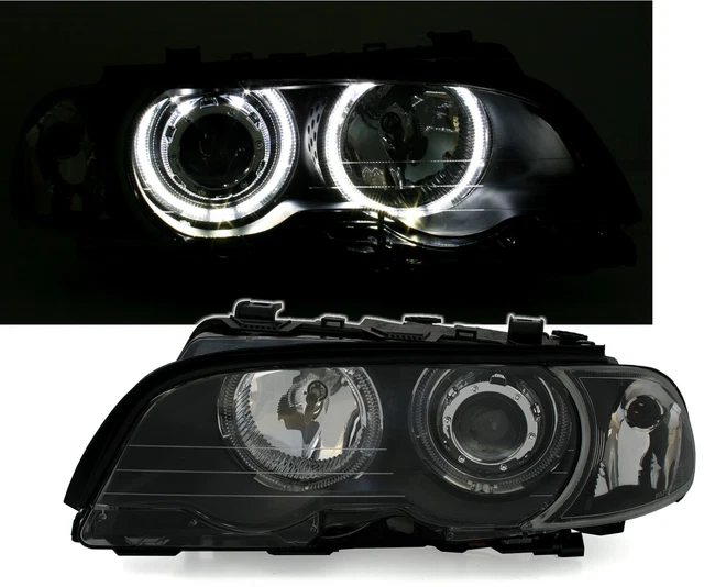 SCHEINWERFER LED ANGEL Eyes für BMW E46 Coupe Cabrio Bj. 1999-2003 Schwarz EUR 315,99 - PicClick DE