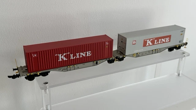 ROCO HO DB Articulated Container Wagons 2x40ft K Line Containers £79.99 ...