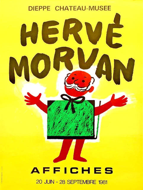 AFFICHE HERVÉ MORVAN rétro au CHATEAU MUSEE de DIEPPE 1981 era ...
