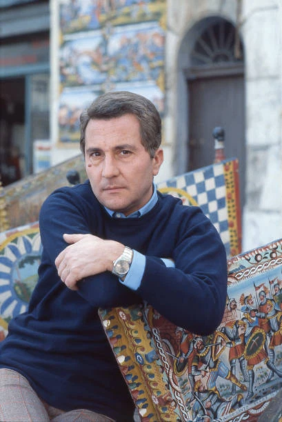 ITALIAN ACTOR WRITER comedian & voice actor Pino Caruso seated- 1979 ...