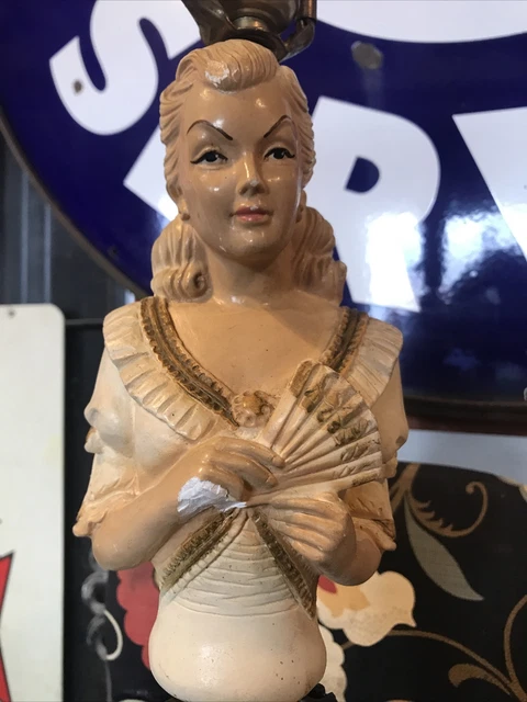 CHALKWARE CERAMIC DOLL Boudoir Lamp Lady Woman 25” Total Height $36.39 ...