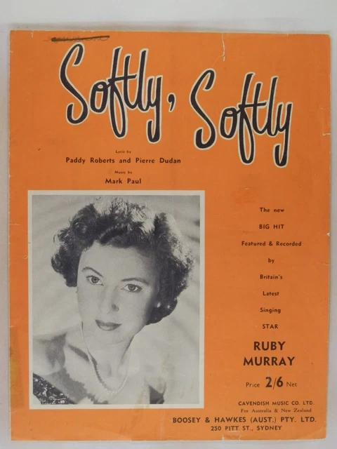 SOFTLY SOFTLY - Feat. RUBY MURRAY - SHEET MUSIC $15.00 - PicClick AU
