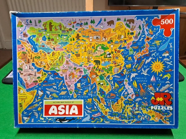 IMMAGINE MAPPA PUZZLE Asia Mappa 500 Pezzi Grandi Puzzle Jr EUR 11,64 ...