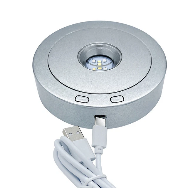 LIGHT BASE LED Display Rotating Stand 8 Light Modes Household Desktop ...