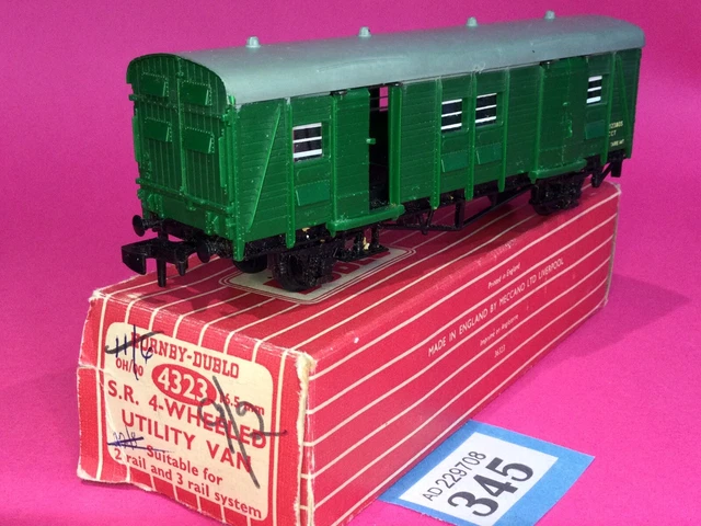 HORNBY DUBLO 4323 S.R. 4 Wheeled Utility Van, FC, 2/3 Rail, Boxed. £13. ...