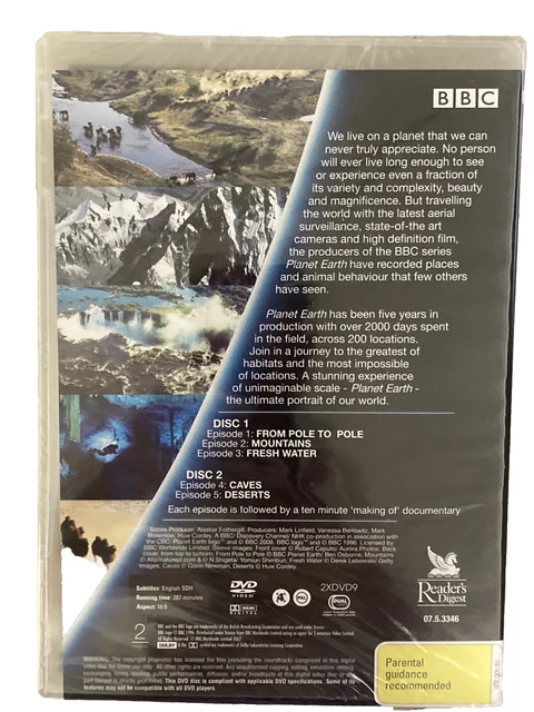 NEW DVD DAVID Attenborough (2 Discs) BBC Planet Earth Part 1 Ep: 1-5 ...