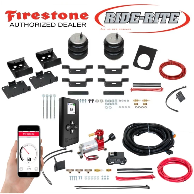 FIRESTONE RIDE RITE Bags Air & Wireless Compressor for 21-24 Ford F150 ...