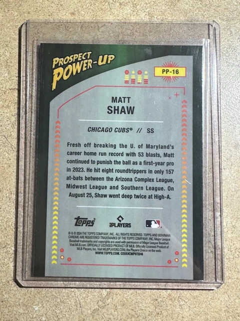 2024 BOWMAN CROMO opaco shaw Prospect Power-Up #PP-16 Chicago Cubs EUR ...
