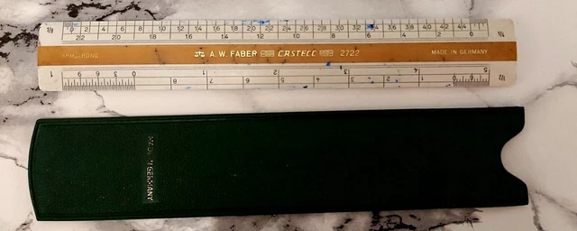 VINTAGE RULER 1950S . A.W FABER CASTELL. NO -2722 RULER with Sleeve . £ ...
