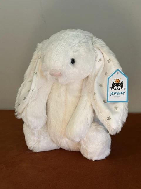 NEW JELLYCAT MEDIUM Bashful Twinkle Bunny BNWT Cream with Stars Rabbit ...