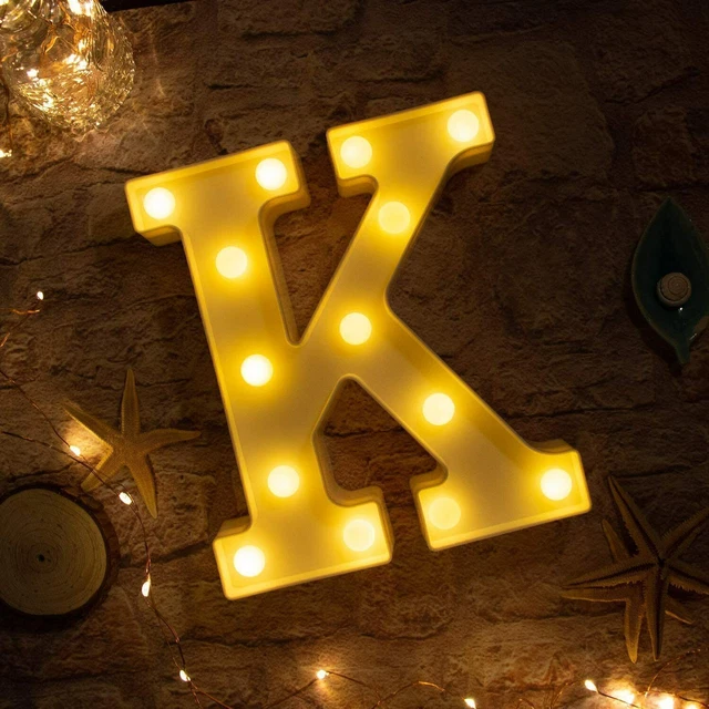 LARGE LED LIGHT Up Alphabet Letters Plastic Number Standing Party ...