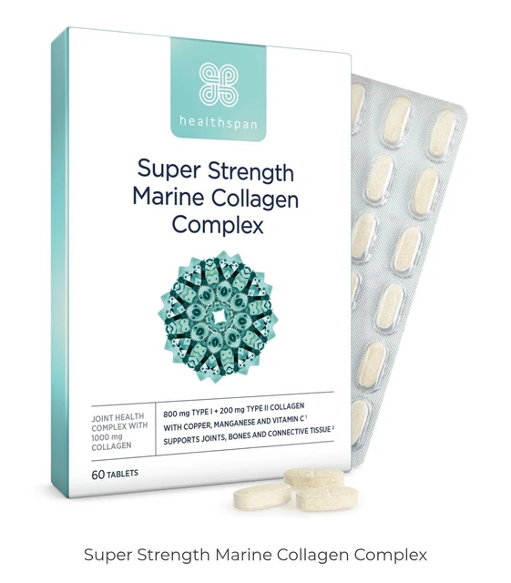 60 HEALTHSPAN SUPER Strength Marine Collagen Complex Tablets £15.08 ...
