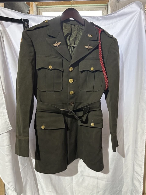 WW2 US ARMY Air Corps 15th AFF Officer LT OD Uniform jacket w ...