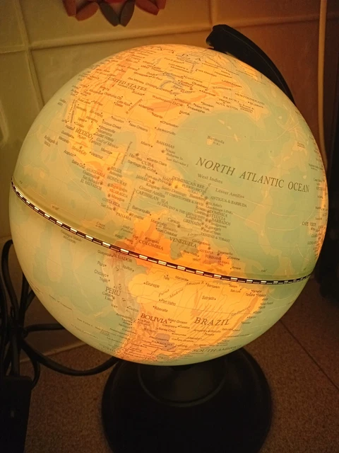 ILLUMINATED WORLD GLOBE on stand. Operates using a mains plug. £17.22 ...