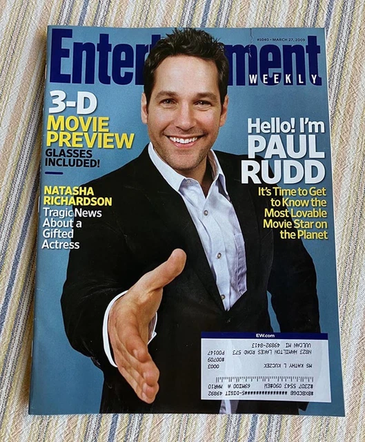 ENTERTAINMENT WEEKLY #1040 March 27, 2009 Paul Rudd Natasha Richardson ...