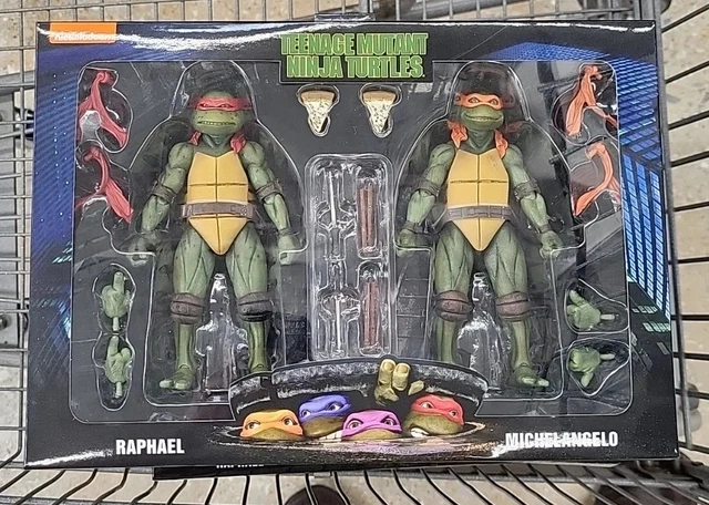 TEENAGE MUTANT NINJA Turtles Raphael & Michelangelo 1990 Movie NECA 2 ...