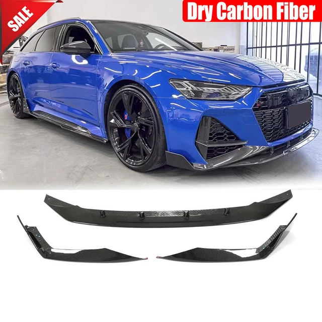 DRY CARBON FIBER Front Bumper Lip Spoiler for Audi RS6 RS7 C8 Avant ...