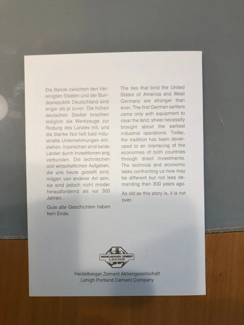 SONDER BELEG HEIDELBERGER Zement und in den USA Lehigh Portland Cement ...