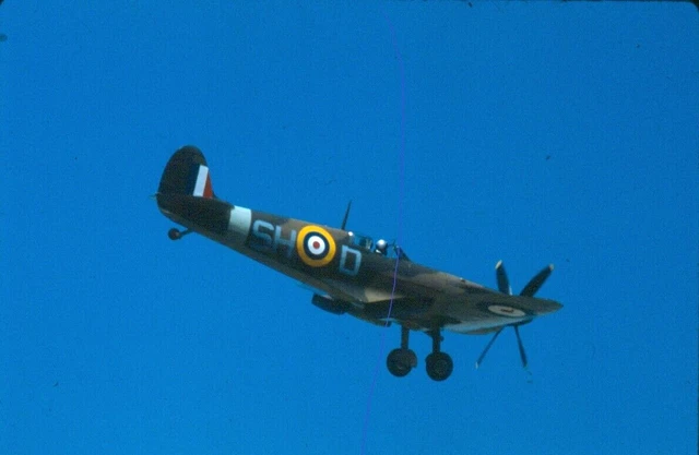 ORIGINAL MILITARY AIRCRAFT Plane Colour Slide Raf Spitfire Mh434 Isle ...
