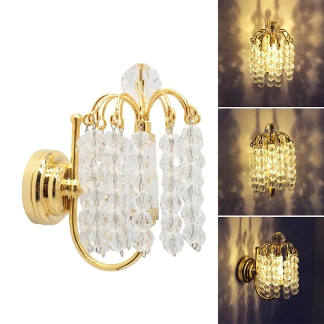 BEDROOM WALL LAMP Model Realistic Vintage Life Scene Doll House Pretend ...