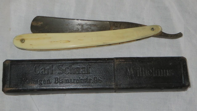 ANCIEN RASOIR COUPE choux Carl Schaaf 305 Solingen Bismarckstr 98 EUR ...