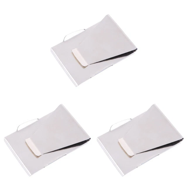 3 COUNT BANK Note Clip Steel Wire Paper Double-sided Money Simple ...