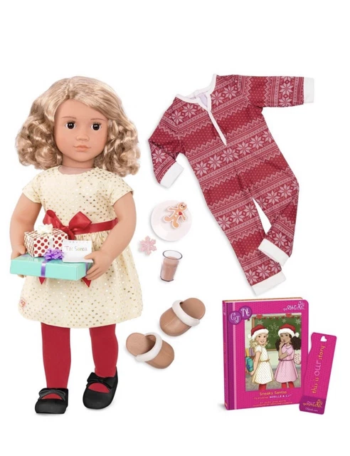 OUR GENERATION DELUXE 18" Noelle Posable Christmas Doll With Book ...