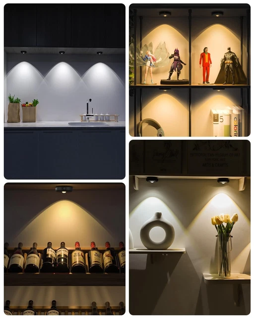 WILLED UNDER CABINET Kitchen Lights Rechargeable, LED Puck Light with ...