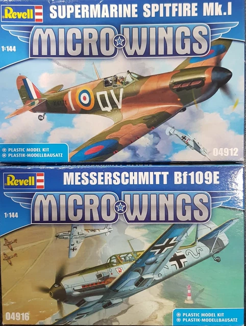 REVELL MICRO WINGS 1/144 Spitfire Mk1 & Messerschmitt Bf109E. WW2 ...