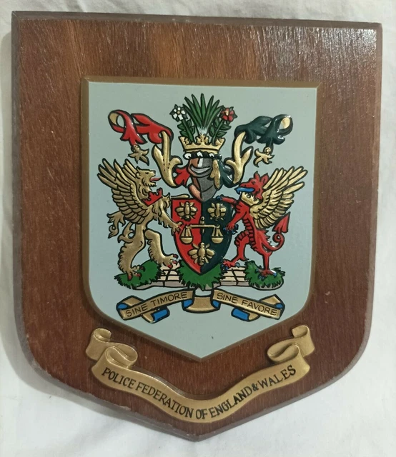 POLICE FEDERATION OF Engalnd And Wales Mess Wall Plaque Shield Crest ...