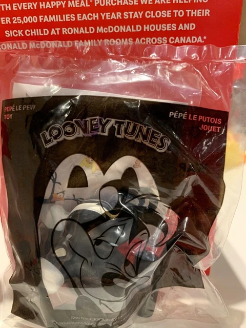 LOONEY TUNES PEPE Le Pew Skunk Toy Figure Stickers McDonald's Happy ...