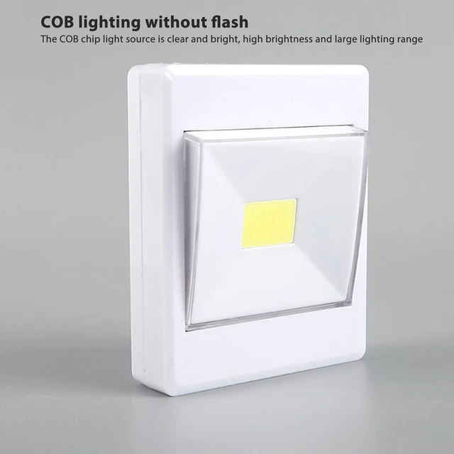 CLOSET LIGHT BRIGHT Battery Operated Cordless COB Light Switch Tap ...