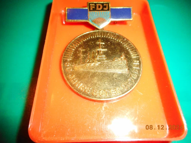 RARE GDR FDJ Badge "60 Years of Red October" in Case NVA Army £6.96 ...